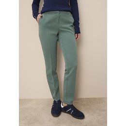 Tamaris Damen Anzughose "mit schlanker Passform mit elastischem Bund", gr&uuml;n, Gr. 38, unifarben, Web, Obermaterial: 93% Polyester, 7% Elasthan, Hosen,