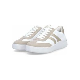 Remonte Leder-Sneakers in Wei&szlig;/ Gold/ Beige - 49% | Gr&ouml;&szlig;e 39 | Damen-sneakers