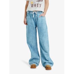Roxy Damen Jogginghose "STUNNING VIEW MID BEAU BLUE", blau, Gr. 25, Obermaterial: 100% Baumwolle, Hosen, aus Baumwolle, sportlicher Stil, f&uuml;r