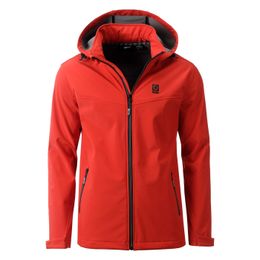 LPO Herren Softshelljacke "Softshelljacke Melvin", rot, Gr. 50, Softshell, 92% Polyester, 8% Elasthan, Jacken, abnehmbare, verstellbare Kapuze