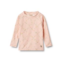 Wheat Jungen Bade-Shirt "Wheat Schwimm-T-Shirt L/S Dilan", rosa, Gr. 74, bedruckt, 83% Polyester, 17% Elasthan, Bikini-Oberteile