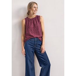 Street One Damen Blusentop, rot, Gr. 38, gemustert, Web, Obermaterial: 100% Viskose, Blusen, Blusentop mit grafischem Muster