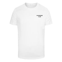 MisterTee Herren T-Shirt "MisterTee Champagne Club Tee", wei&szlig;, Gr. M, bedruckt, 100% Baumwolle, Shirts