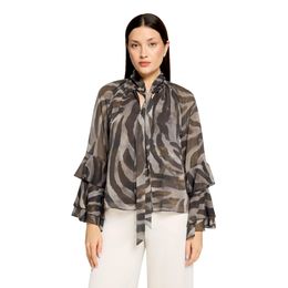 Vera Mont Damen Chiffonbluse "Damen mit Volant", braun, Gr. 38, Chiffon, Obermaterial: 100% Polyester. Futter: 100% Polyester, Blusen