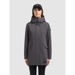 Khujo Damen Kurzmantel "NIKA", grau, Gr. XXL, unifarben, Twill, 100% Baumwolle, M&auml;ntel