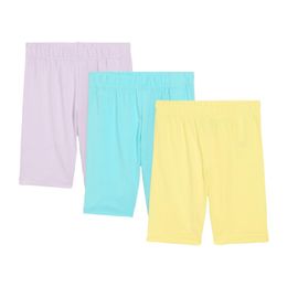 bonprix M&auml;dchen Radlerhosehelllimone, zartflieder, aqua, Gr. 104, Obermaterial: 95% Baumwolle, 5% Elasthan, Hosen, aus Baumwolle und Elasthan,