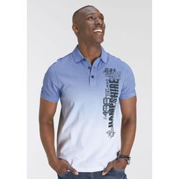 DELMAO Herren Poloshirt, blau, Gr. XXXL, bedruckt, Piqu&eacute;, Obermaterial: 100% Baumwolle, Shirts, kurz&auml;rmelig, l&auml;ssiges Batikmuster, Polokragen