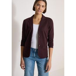 Cecil Damen Kurzblazerberry rot, Gr. XXXL, unifarben, Stoff, 74% Viskose, 24% Polyester, 2% Elasthan, Blazer, mit Reverskragen