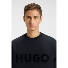 Hugo Herren Sweatshirt "Dinex"schwarz001, Gr. L, unifarben, Sweatware, Obermaterial: 100% Baumwolle, Sweatshirts, Rundhalsausschnitt, Oversize Fit,