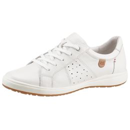 Josef Seibel Damen Sneaker "CAREN 01", Gr. 37, wei&szlig;, Nappaleder, Schuhe, Freizeitschuh, Halbschuh, Schn&uuml;rschuh mit gepolstertem Schaftrand