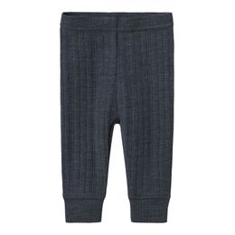name it M&auml;dchen Leggings "NBMWANG WOOL NEEDLE LONGJOHN SOLID NOOS", Gr. 80, grau, Strick, Obermaterial: 100% Wolle, unifarben, Hosen, aus reiner