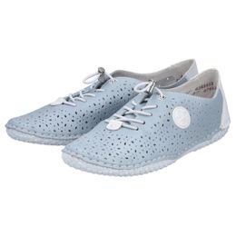 Rieker Damen Slip-On Sneaker, Gr. 37, blau, Glattleder, unifarben mit Farbeinsatz, Schuhe, Schlupfschuh, Halbschuh, Freizeitschuh mit
