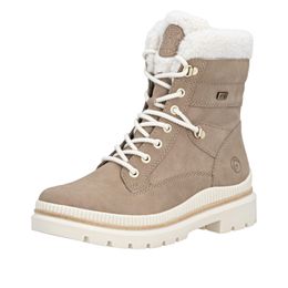 Remonte Damen Winterboots "FIBER-GRIP", Gr. 40, braun, Lederimitat, Nubukleder, Textil, Schuhe, Schn&uuml;rstiefelette, Profilsohle, mit Schurwollfutter