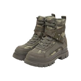 Buffalo Damen Stiefel "Buffalo ASPHA COM - VEGAN NUBUCK", Gr. 39, gr&uuml;n, Polyurethan, unifarben, Schuhe