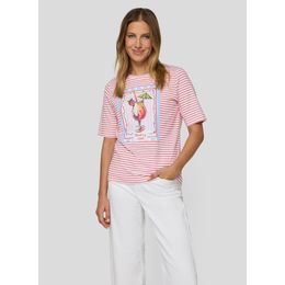 Rabe Damen Print-Shirt "T-Shirt", rosa, Gr. 40, geringelt, 95% Baumwolle, 5% Elasthan, Shirts