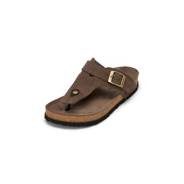 Marc O'Polo MARC O'POLO Damen Sandale "aus weichem Veloursleder", Gr. 42, braun, Obermaterial: 100% Leder, unifarben, Schuhe