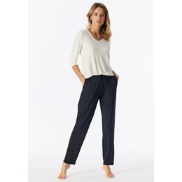 Schiesser Damen Pyjamahose "Mix + Relax", Gr. 48, schwarz, Single Jersey, Obermaterial: 95% Modal, 5% Elasthan, Hosen, weicher Single-Jersey,