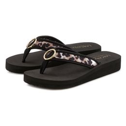 Lascana Damen Badezehentrenner "Sandale, Badeschuh, Pantolette, Badelatsche, Flip Flop, Sommerschuh", Gr. 37, braun, Obermaterial: 100%