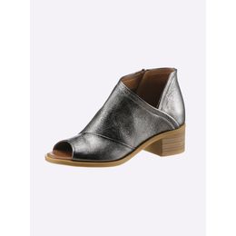 ANDREA CONTI Damen Sandalette, Gr. 39, silber, Glattleder, Leder, Schuhe