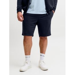 Jack & Jones PlusSize Herren Sweatshorts "JPSTGORDON BRADLEY SWEAT SHORTS MI PLS", schwarz, Gr. 46, JACK & JONES PLUSSIZE, unifarben, angeraute Sweatware, Obermaterial: