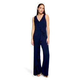 Vera Mont Damen Overall "Damen mit Volant", blau, Gr. 42, Cr&ecirc;pe, Obermaterial: 95% Polyester, 5% Elasthan. Futter: 100% Polyester, Overalls