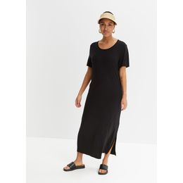 bonprix Damen Jerseykleid "Jerseykleid aus flie&szlig;endem Viskose-Mix", schwarz, Gr. 48, Obermaterial: 95% Viskose, 5% Elasthan, Kleider, f&uuml;r Alltag, aus