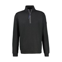 Lerros Herren Sweatshirt "Troyer aus hochwertigem Strickgewebe in gro&szlig;en Gr&ouml;&szlig;en", schwarz, Gr. 4XL, 90% Baumwolle, 10% Polyester, Sweatshirts
