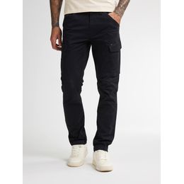 Herren Cargohose, schwarz, Gr. 34, PETROL INDUSTRIES, Web, Obermaterial: 98% Baumwolle, 2% Elasthan, Hosen