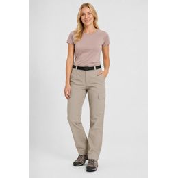 DEPROC Active Damen Outdoorhose "KENORA LONG Damen Trekkinghose lang elastisch", beige, Gr. 36, Web, 95% Polyester. 5% Elasthan, Hosen, auch in