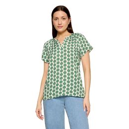 Cartoon Damen Shirtbluse "Damen mit R&uuml;schen"gr&uuml;n, blau, Gr. 36, Obermaterial: 100% Viskose, Blusen