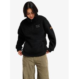 Roxy Damen Strickfleece-Pullover "LIVE OUT LOUD ART", schwarz, Gr. XL, unifarben, Obermaterial: 100% Polyester, Pullover, mit Stehkragen