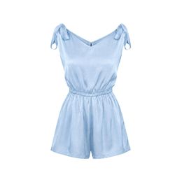 Regina Fashion Jumpsuit 'Tie-Shoulder V-Neck Playsuit (Soft Sheen)' Damen Gr&ouml;&szlig;e L hellblau
