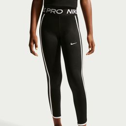 Nike Sportswear M&auml;dchen Trainingstights "G NP DF FL TGHT SPORT PACK", schwarz-wei&szlig;, Gr. S, Obermaterial: 83% Polyester, 17% Elasthan, Hosen, f&uuml;r