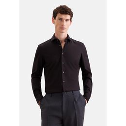 Seidensticker Herren Businesshemd "Schwarze Rose", schwarz, Gr. 37, unifarben, 50% Baumwolle, 50% Modal, Hemden, Slim 1/1 Kentkragen Uni