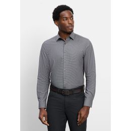 OLYMP Herren Businesshemd "OLYMP Level Five 24/Seven, Body Fit, Kent mit extra langem Arm", grau, Gr. 46, 64% Baumwolle, 27% Polyester, 9% Elasthan,