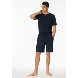 Schiesser Damen Pyjamahose "Mix + Relax", Gr. 52803, dunkelblau, Single Jersey, Obermaterial: 100% Baumwolle, Hosen, mit seitlichen Taschen,