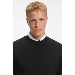 BOSS Orange Herren Sweatshirt, schwarz, Gr. XL, unifarben, Sweatware, Obermaterial: 100% Baumwolle, Sweatshirts, Rundhalsausschnitt, Relaxed Fit,