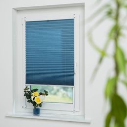 Plissee Liedeco, B:45cm H:130cm, blau, Obermaterial: 95% Polyester, 5% sonstige Fasern, Plissees, "Jeansblue"