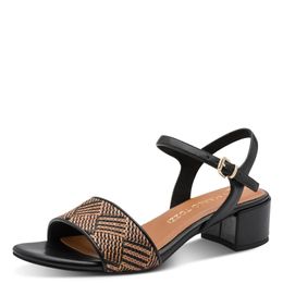 Marco Tozzi Damen Sandalette, Gr. 40, braun, Lederimitat, Synthetik, Schuhe, Blockabsatz, Sommerschuh, Riemchensandale mit verstellbarer Schnalle