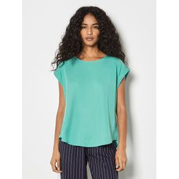 Apricot Damen T-Shirt "Gewebtes T-Shirt", blau, Gr. 42, uni, gewebt, Obermaterial: 100% Lyocell CLY., Tops