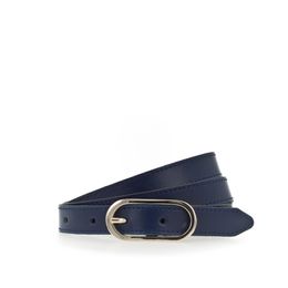 Tamaris Damen Lederg&uuml;rtel ""Claudia Gold"", blau, Gr. 105, unifarben, Rindsleder, G&uuml;rtel, mit schmaler Schlie&szlig;e, 2 cm breit, aus Rindsleder, unifarben