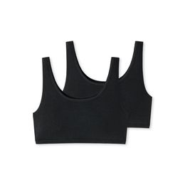 Damen Bustier "Uncover Cotton", uncover by Schiesser, Gr. XXXL, schwarz, Single Jersey, Obermaterial: 95% Baumwolle, 5% Elasthan, BHs, breite Tr&auml;ger,
