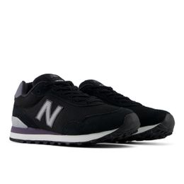 New Balance Damen Sneaker "515", Gr. 37,5schwarz, neptune grau, silber metallic, Leder, Textil, Schuhe, f&uuml;r Erwachsene, mit Gummilaufsohle