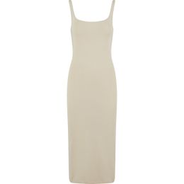Urban Classics Damen Shirtkleid "Urban Classics Ladies Basic Long Cotton Jersey Dress", beige, Gr. M, unifarben, 95% Baumwolle, 5% Elasthan, Kleider