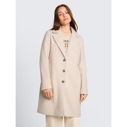 Tom Tailor Damen Kurzmantel, beige, Gr. XL, unifarben, Web, Obermaterial: 100% Polyester. Futter: 100% Polyester, M&auml;ntel, mit Reverskragen und