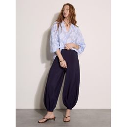 Apricot Damen Stoffhose "L&auml;ssige Ballonhose", blau, Gr. 36, uni, gewebt, Obermaterial: 87% Viskose LENZING ECOVERO CV LenzEcov. 13% Nylon NY., Hosen,