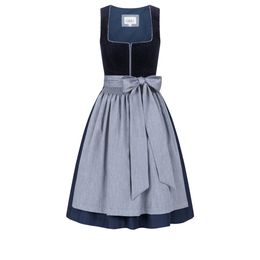 N&uuml;bler N&Uuml;BLER Damen Dirndl "Mini Dirndl Florentine", blau, Gr. 38, Obermaterial: 99% Baumwolle CO. 1% Elasthan EL., Kleider