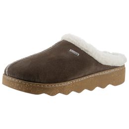 Rohde Damen Pantoffel "Foggia-D", Gr. 36, braun, Veloursleder, Schuhe, Hausschuh, Clog mit herausnehmbarer Innensohle aus Lammwolle