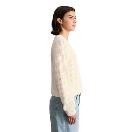 Marc O'Polo Damen Strickpullover "aus weichem Organic Cotton-Mix"creamy wei&szlig;, Gr. S, MARC O'POLO DENIM, unifarben, Obermaterial: 82% Baumwolle, 18% Polyamid,