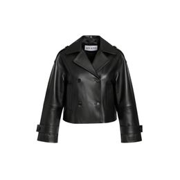RICANO Damen Lederjacke "Trenchcoat Jacke Yvette", schwarz, Gr. M, Obermaterial: 100% Lammnappaleder LANA. Futter: 100% Polyester PES., Jacken,